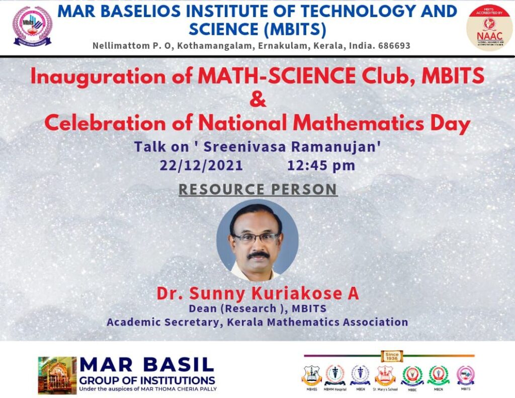 MATH-SCIENCE CLUB INAUGURATION AND NATIONAL MATHEMATICS DAY CELEBRATION ...