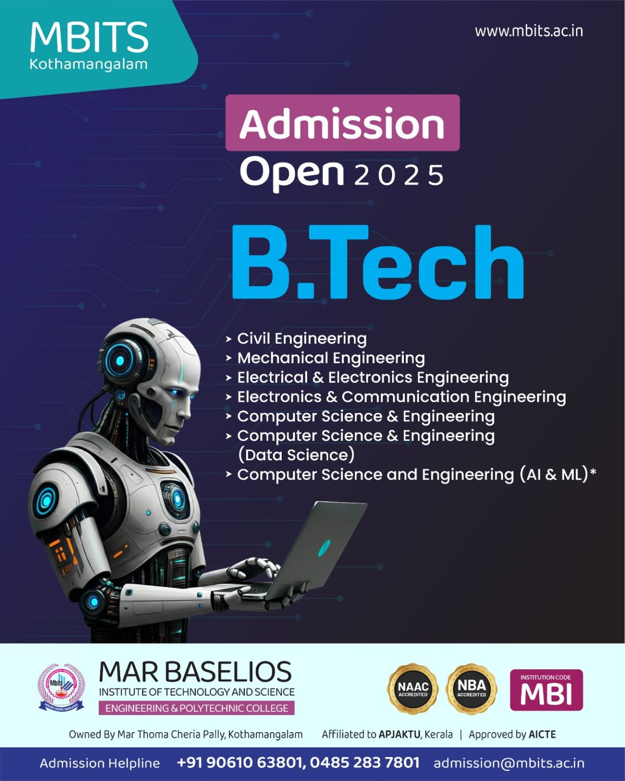 B Tech Admission Open 2025 Mbits