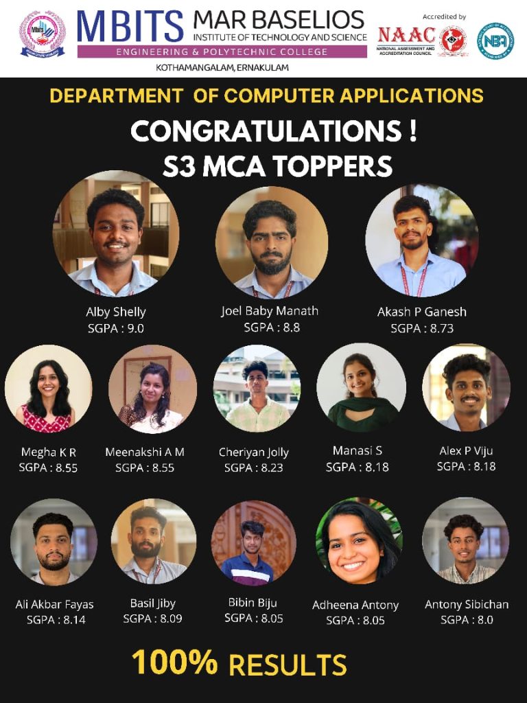 CONGRATULATIONS TO S3 MCA STUDENTS - MBITS