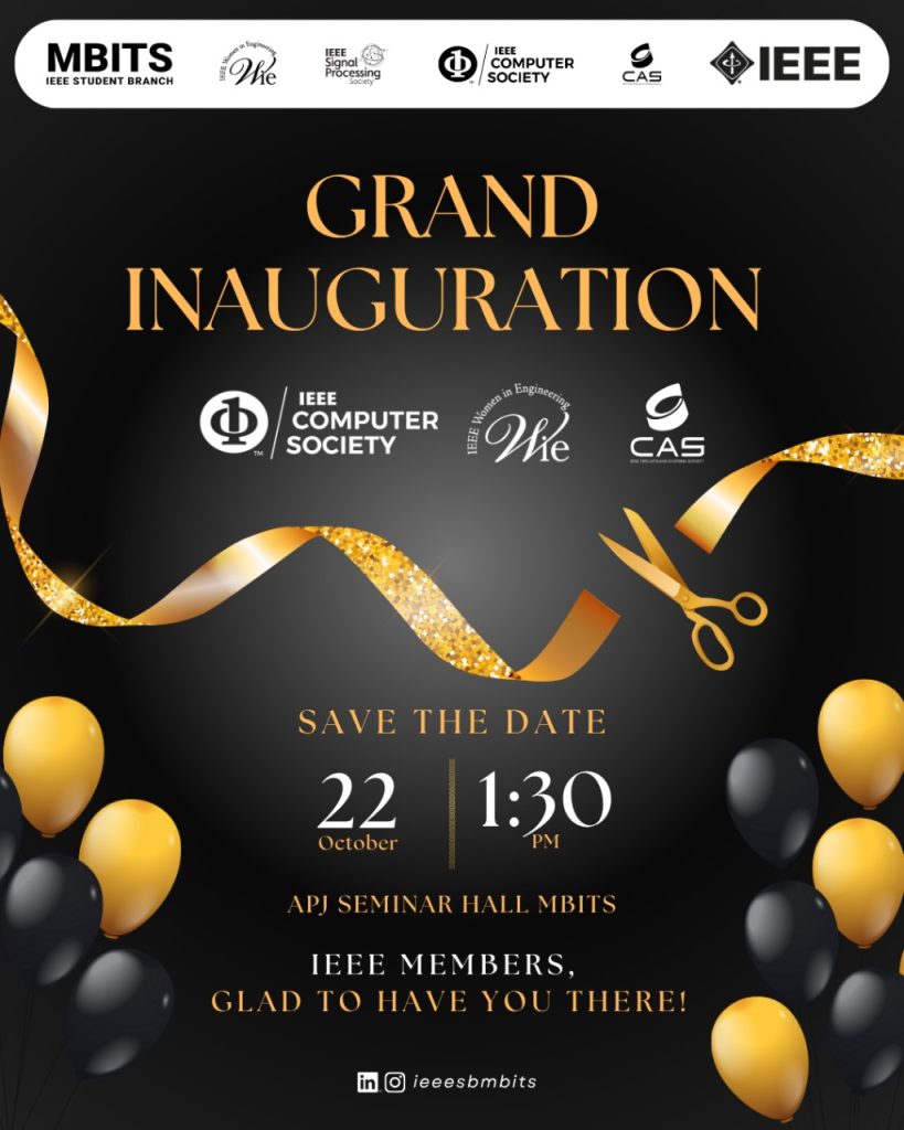 Grand Inauguration of IEEE Chapters and Website Launch - MBITS